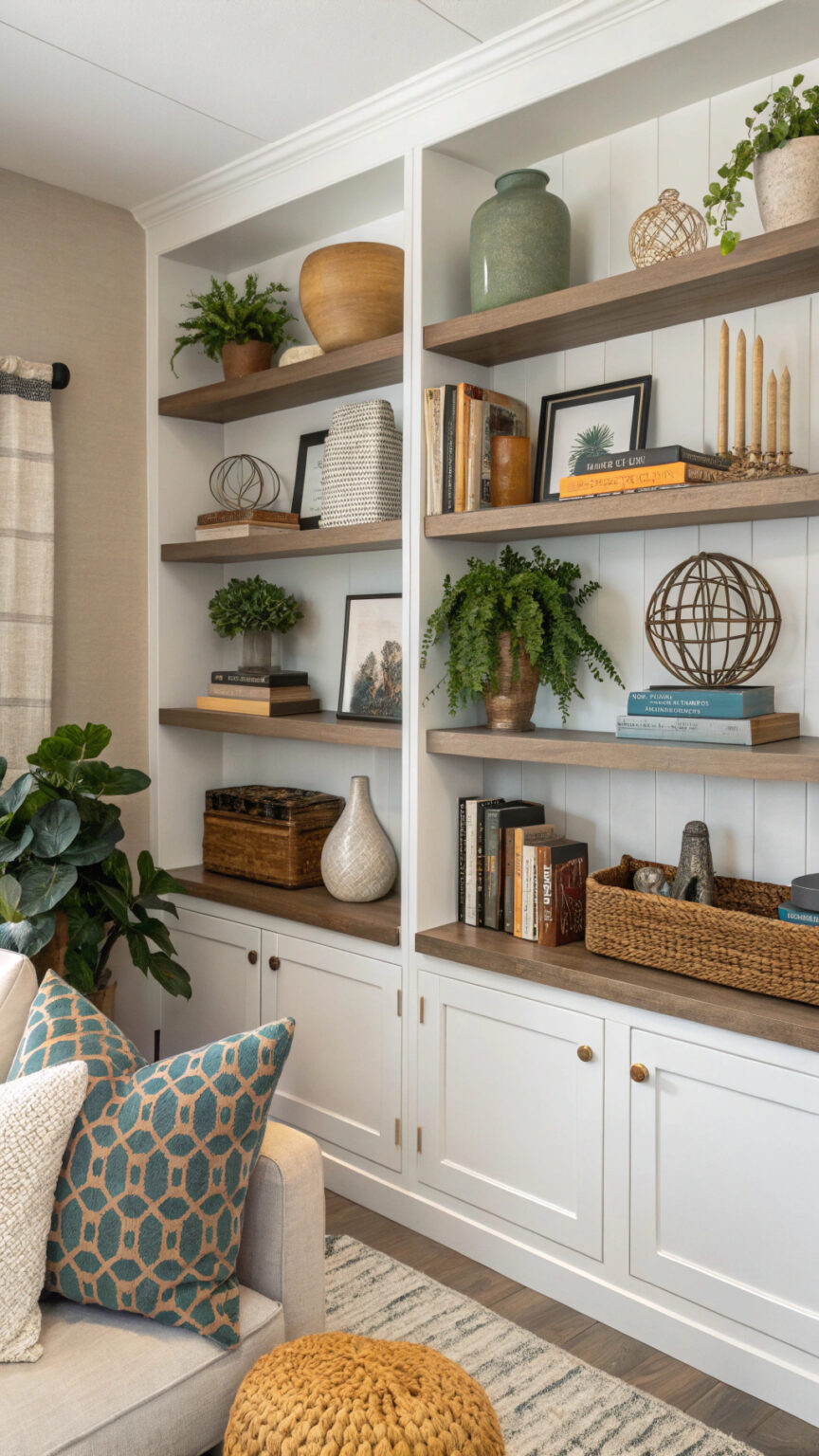 10 Ways To Style Living Room Shelves without Overthinking it